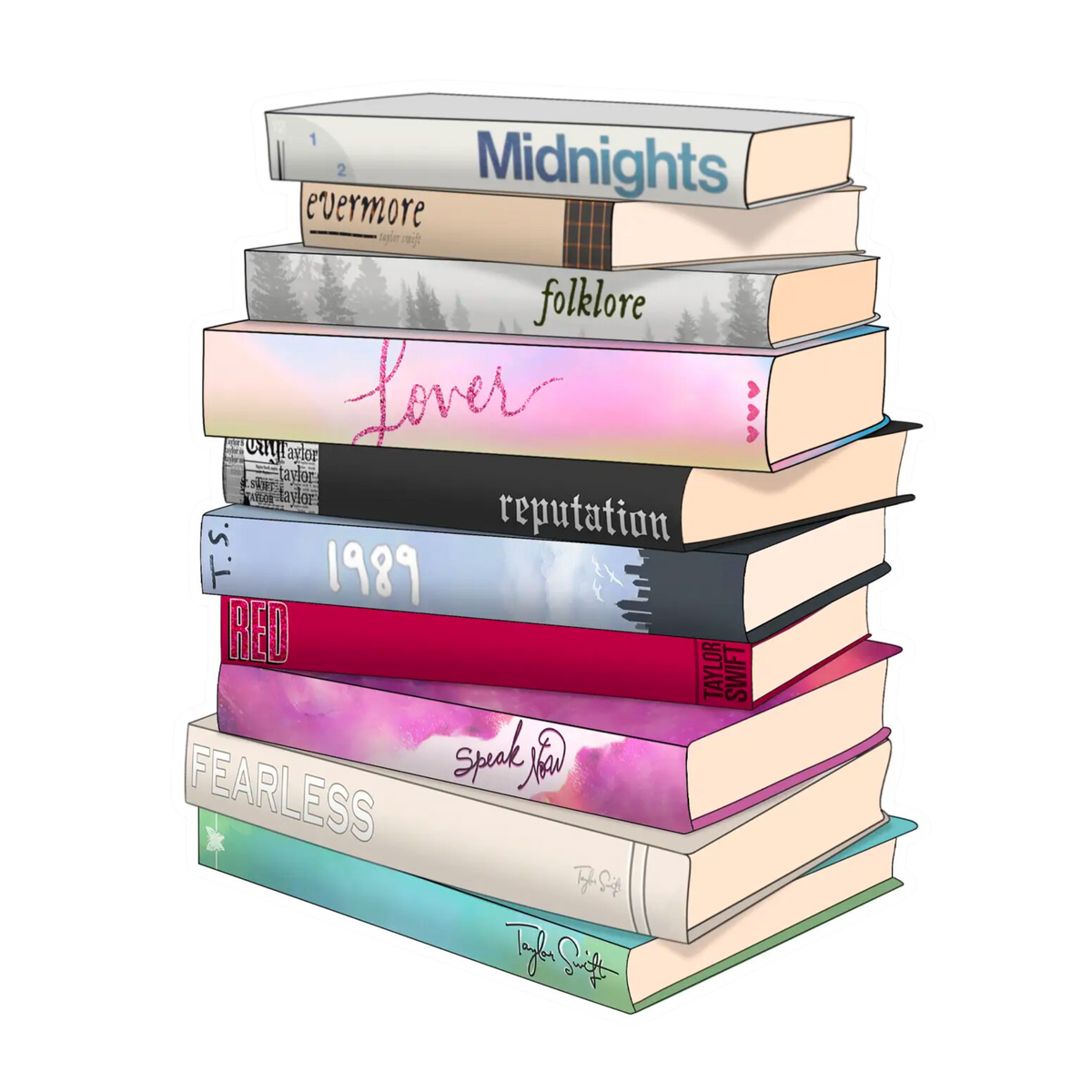 Taylor Swift Albums As Books Sticker Golden Hour T Co