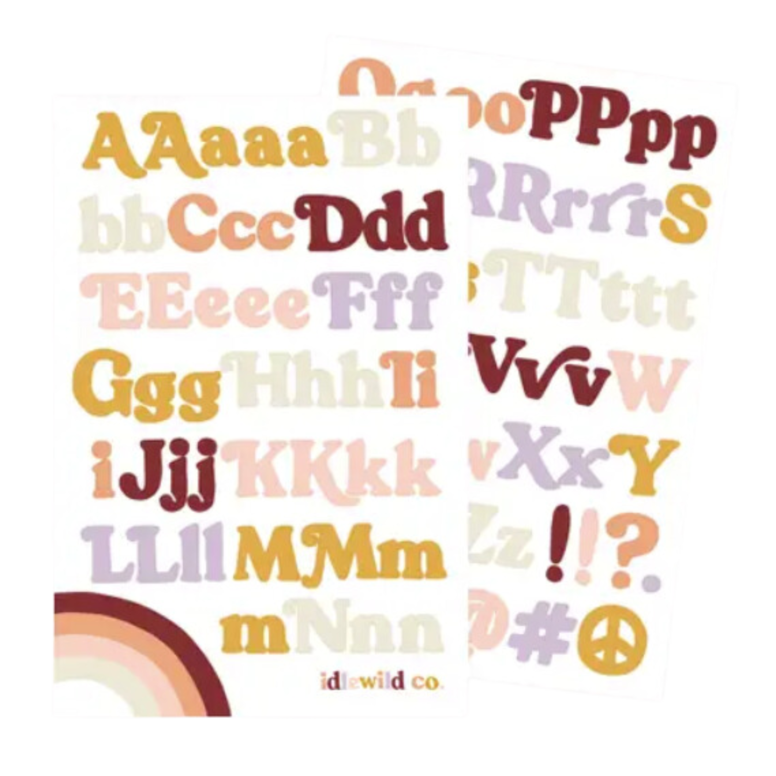 Groovy Alphabet Sticker Sheets – Golden Hour Gift Co