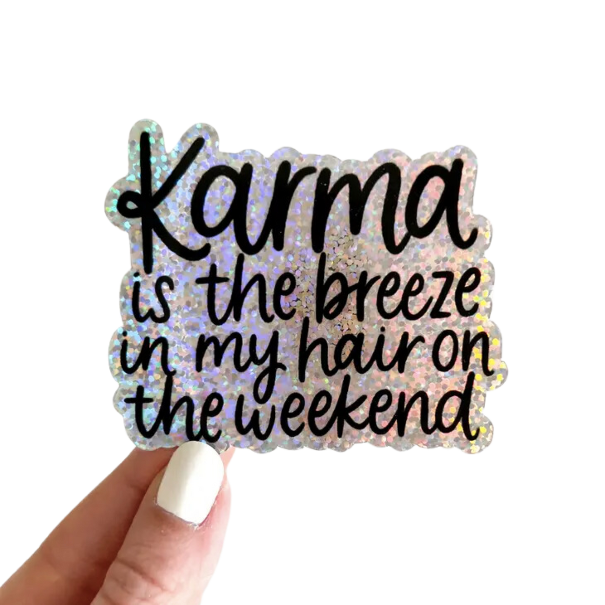 Taylor Swift Inspired Karma Glitter Sticker – Golden Hour Gift Co