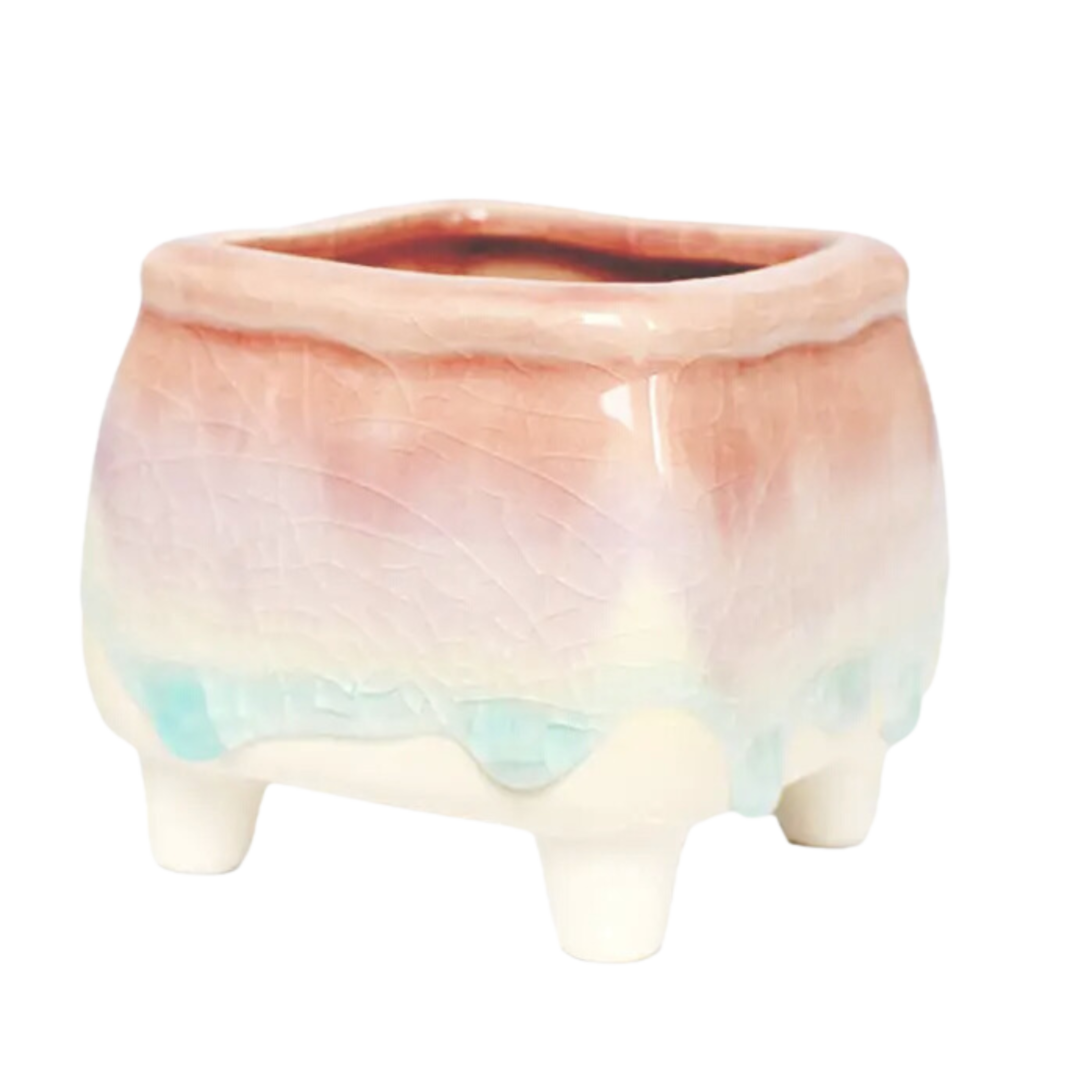 Dripping Glazed Vessel with Feet – Golden Hour Gift Co