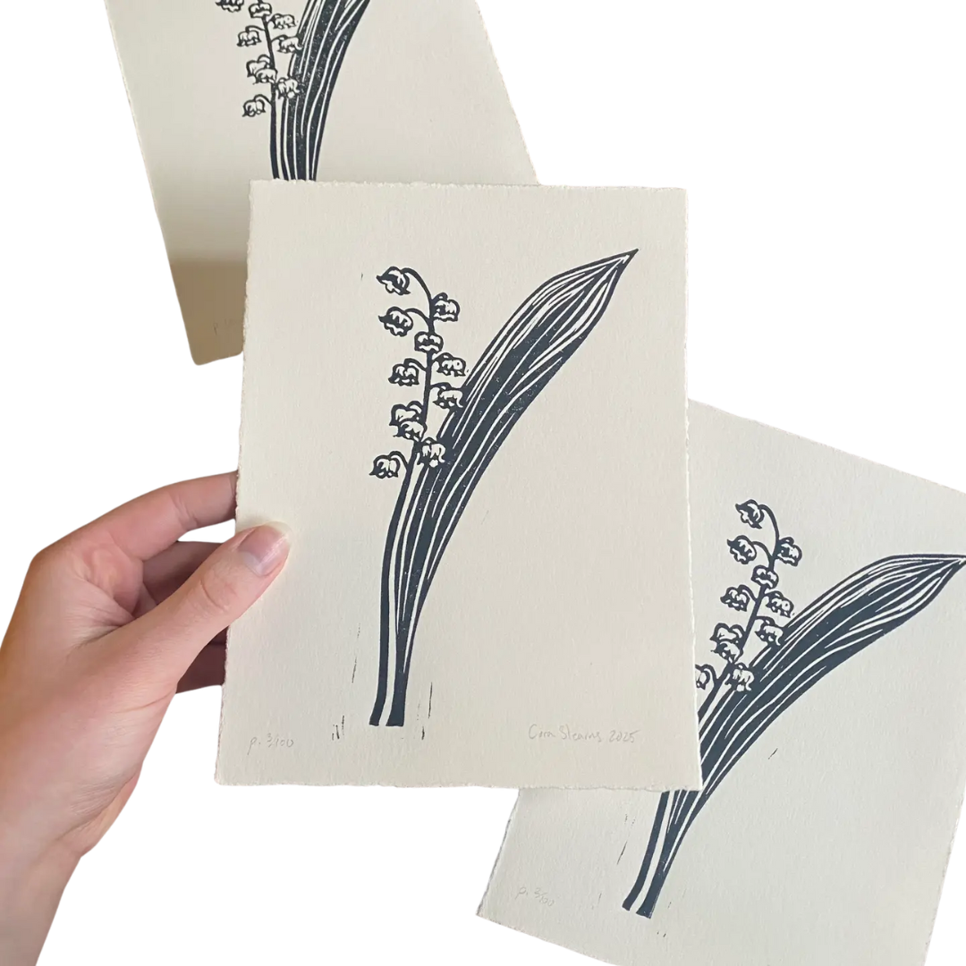 Lily of the Valley - Original Linocut Print – Golden Hour Gift Co