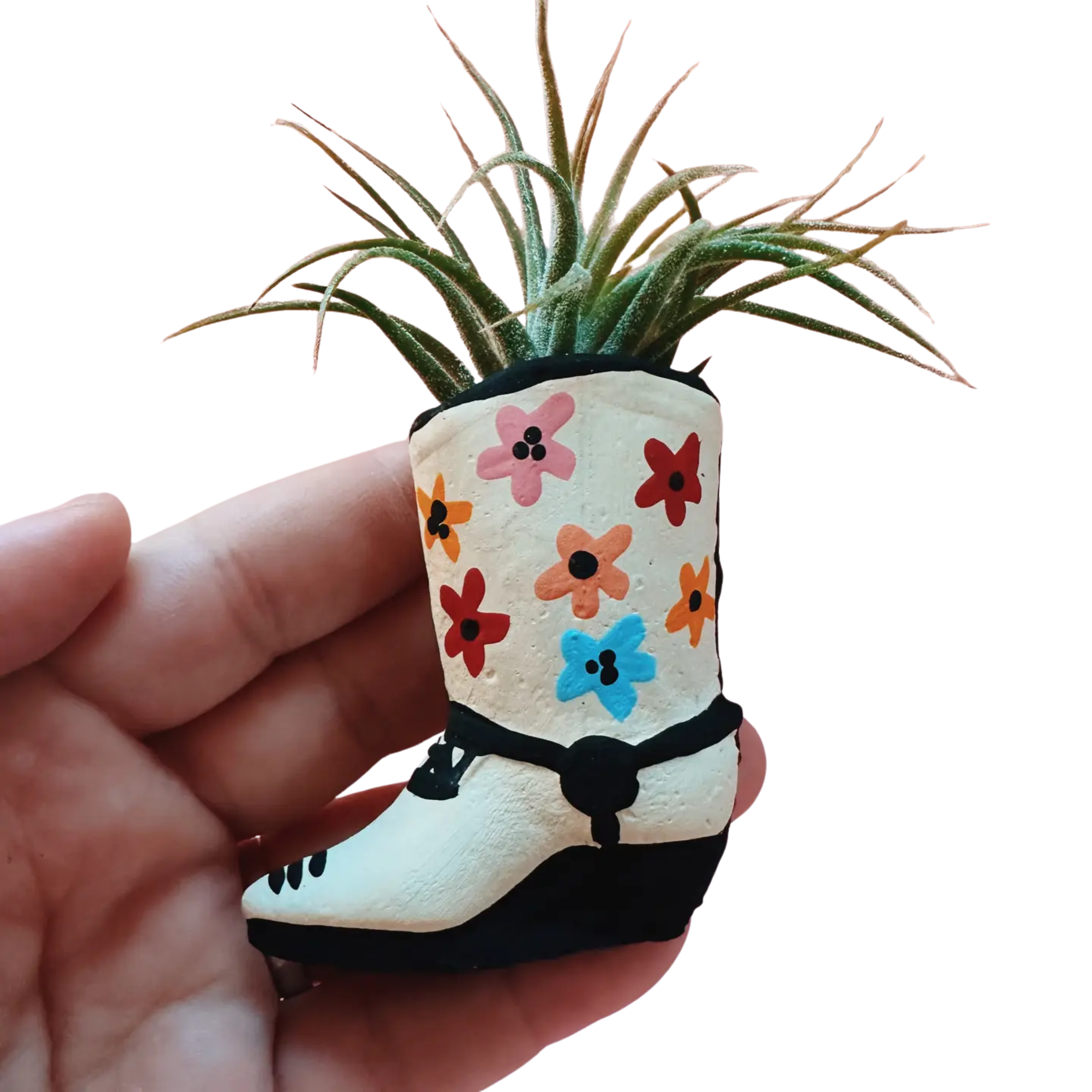 Flower Pop Art Mini Western Boot Planter – Golden Hour Gift Co
