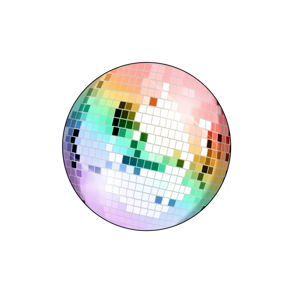 Pride Rainbow Disco Ball Sticker – Golden Hour Gift Co