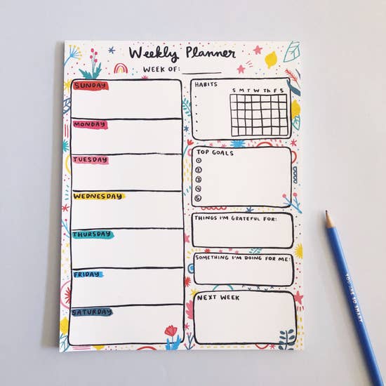 Weekly Planner Notepad – Golden Hour Gift Co