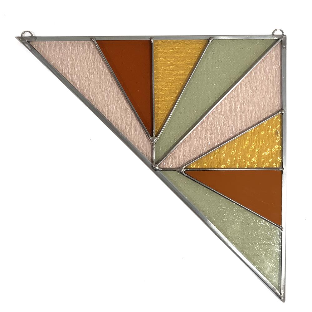 Large Triangle Stained Glass Corner Panel – Golden Hour Gift Co