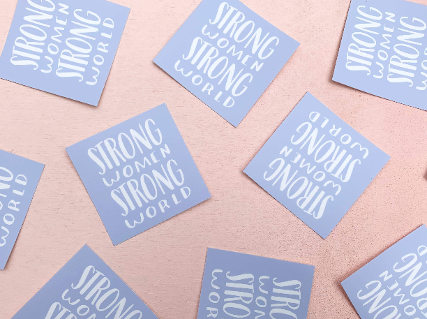 Strong Women Strong World Sticker – Golden Hour Gift Co