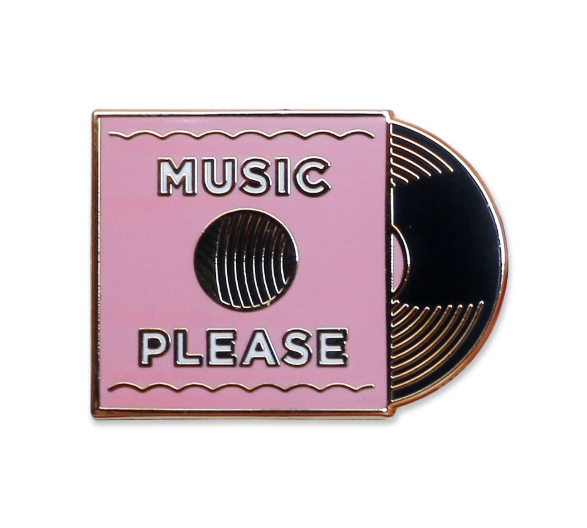 Pink 'Music Please' Lapel Pin – Golden Hour Gift Co