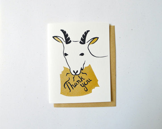 Goat Thank You Greeting Card – Golden Hour Gift Co