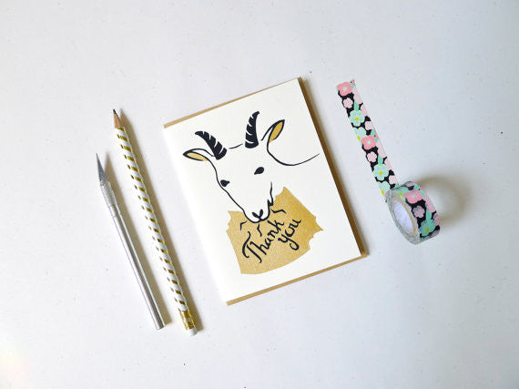 Goat Thank You Greeting Card – Golden Hour Gift Co
