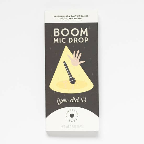 Mic Drop Congratulations Chocolate Card – Golden Hour Gift Co